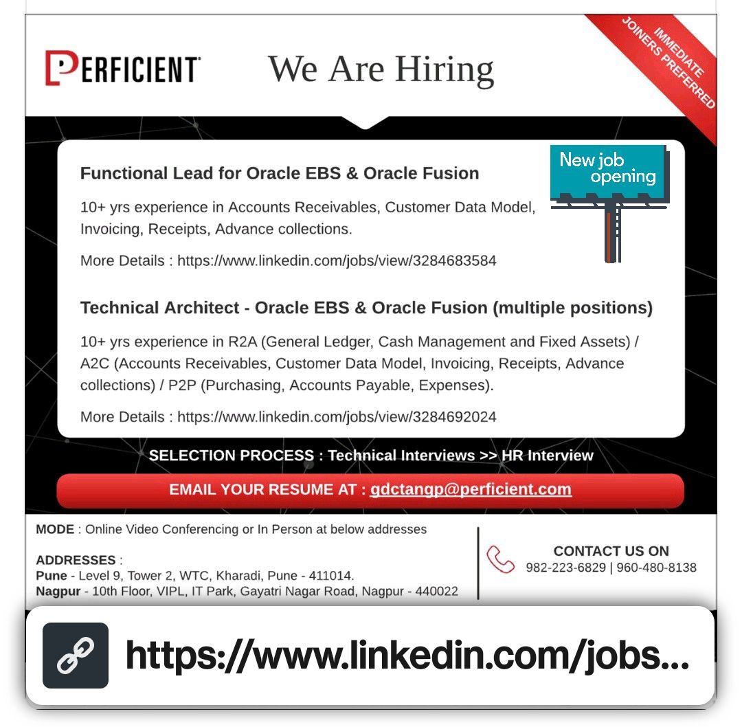 Diksha R. on LinkedIn: #perficient #proudlyperficient #oracleebs # ... Diksha R. on LinkedIn: #perficient #proudlyperficient #oracleebs # ...