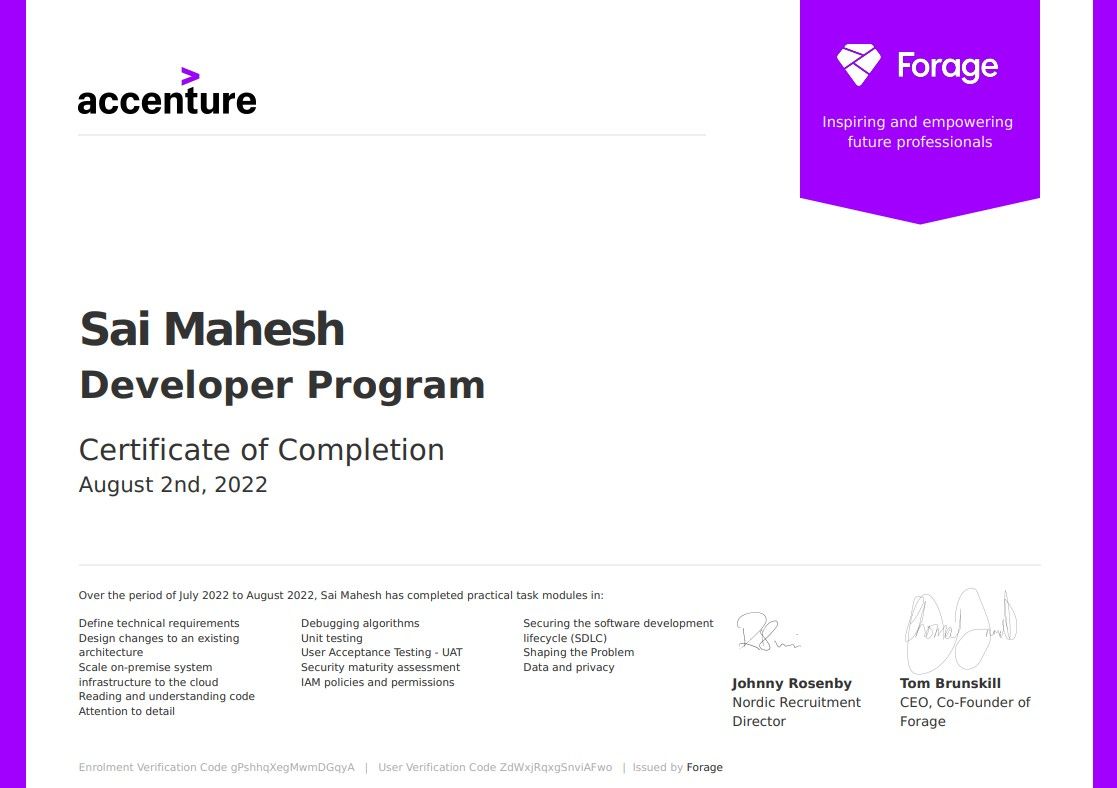 Sai D. on LinkedIn: #flm #accentureindia #accenture #forage #internship ... Sai D. on LinkedIn: #flm #accentureindia #accenture #forage #internship ...