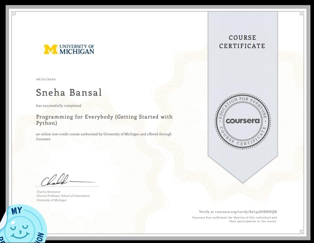 Sneha Bansal on LinkedIn: #certification #course #coding #onlinecourse ... Sneha Bansal on LinkedIn: #certification #course #coding #onlinecourse ...
