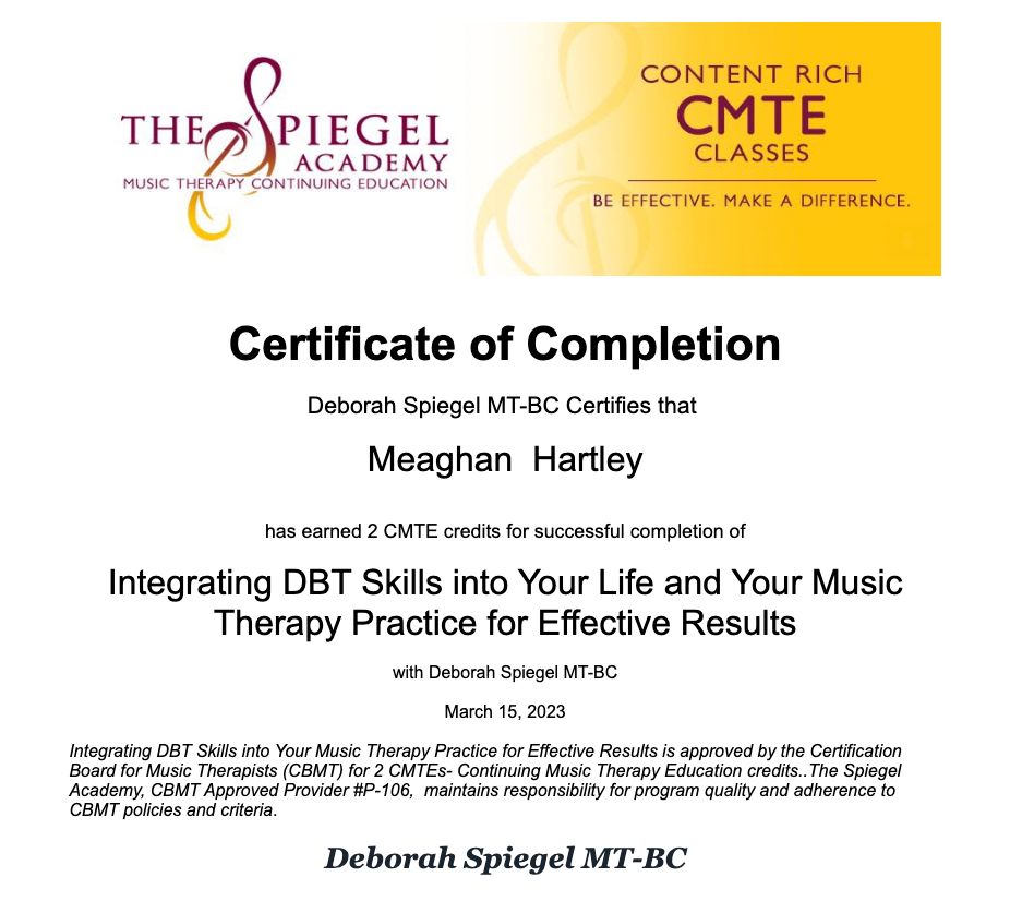Certificate of Completion: Integrating DBT Skills into Your Life and ... Certificate of Completion: Integrating DBT Skills into Your Life and ...