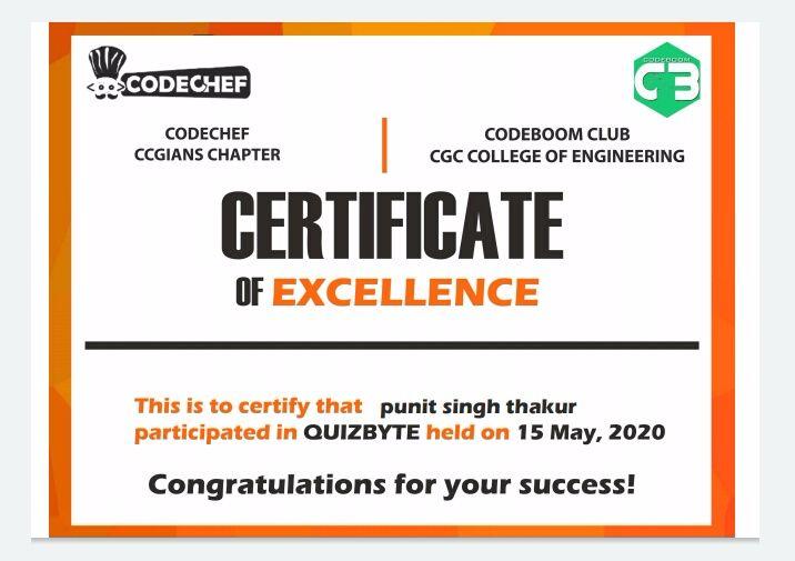 Punit Singh Thakur on LinkedIn: CodeChef Punit Singh Thakur on LinkedIn: CodeChef