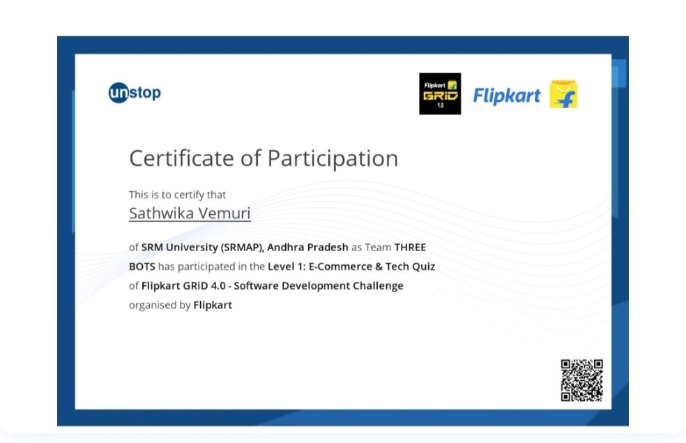 Sathwika Vemuri on LinkedIn: #flipkart #techquiz Sathwika Vemuri on LinkedIn: #flipkart #techquiz
