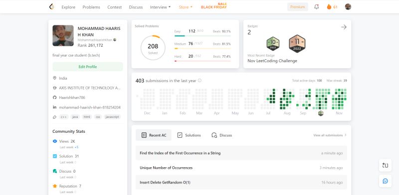 Mohammad Haarish khan on LinkedIn: Hello Everyone , Leetcode Streak is ... Mohammad Haarish khan on LinkedIn: Hello Everyone , Leetcode Streak is ...
