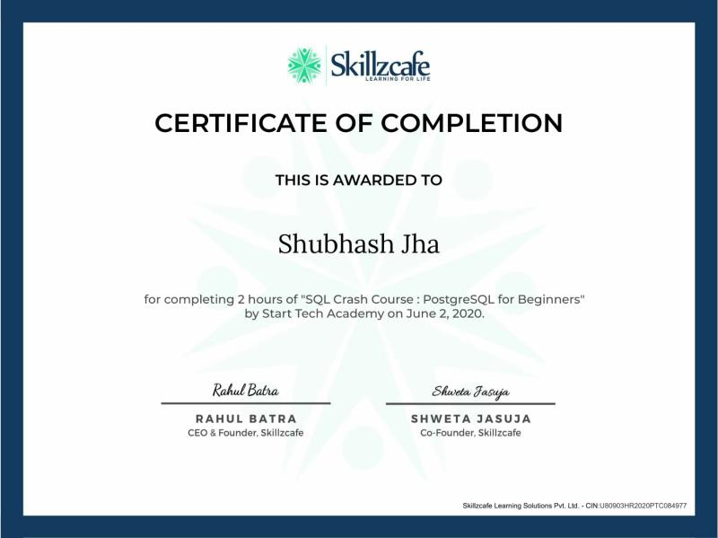 Shubhash Jha on LinkedIn: #online #learning #lockdowm #sqlserver Shubhash Jha on LinkedIn: #online #learning #lockdowm #sqlserver
