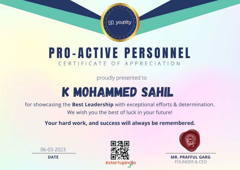 K Mohammed Sahil on LinkedIn: #internship #training #networking K Mohammed Sahil on LinkedIn: #internship #training #networking