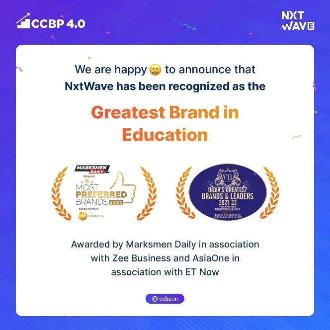 Veera Venkatesh Ponnapalli on LinkedIn: #greatestbrandineducation #ccbp ... Veera Venkatesh Ponnapalli on LinkedIn: #greatestbrandineducation #ccbp ...