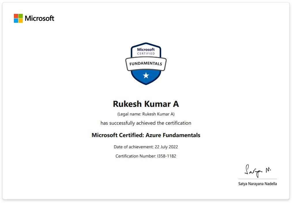 Rukesh Kumar A on LinkedIn: #wipro #micorsoft #azure Rukesh Kumar A on LinkedIn: #wipro #micorsoft #azure