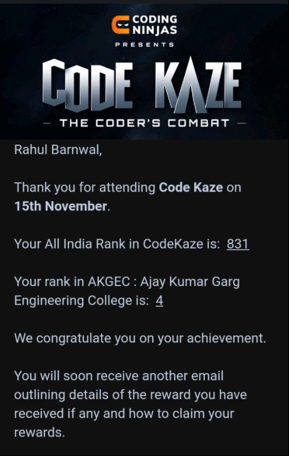 Rahul Barnwal on LinkedIn: #codekaze #competitiveprogramming #codingninjas Rahul Barnwal on LinkedIn: #codekaze #competitiveprogramming #codingninjas