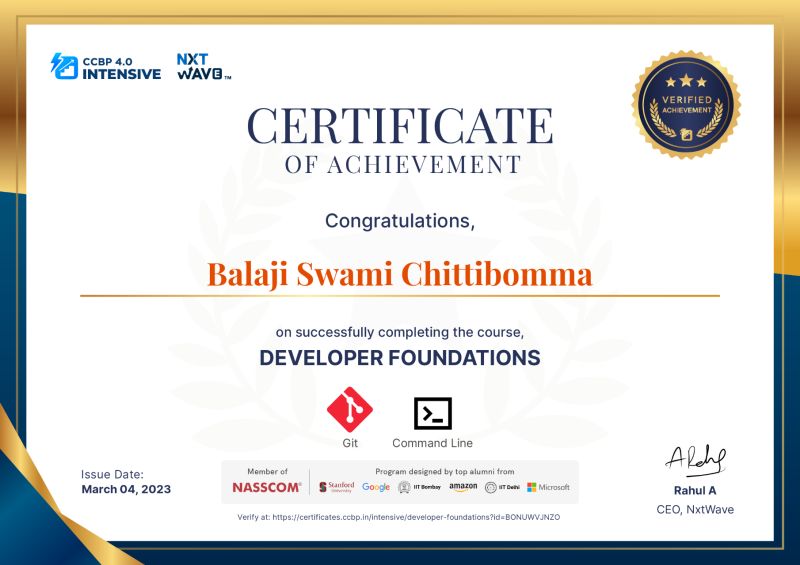 Balaji swami Chittibomma on LinkedIn: #nxtwave #developer_foundations # ... Balaji swami Chittibomma on LinkedIn: #nxtwave #developer_foundations # ...