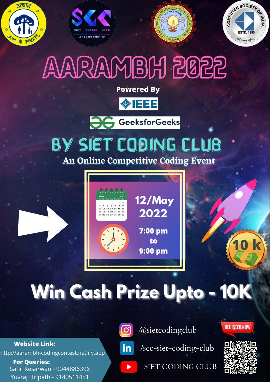 SCC - SIET Coding Club on LinkedIn: #coding #event #codingcontest # ... SCC - SIET Coding Club on LinkedIn: #coding #event #codingcontest # ...