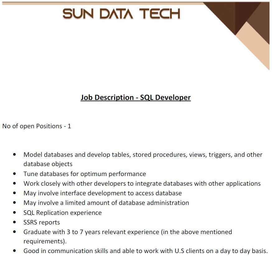 pushparaj yuvaraj on LinkedIn: #sqldeveloper #coimbatorejobs # ... pushparaj yuvaraj on LinkedIn: #sqldeveloper #coimbatorejobs # ...