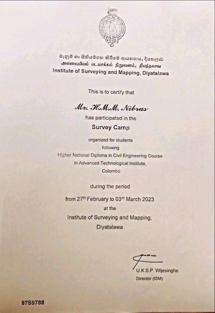MOHAMED NIBRAS BSc.(Hons) QS , HND. Eng(CE) on LinkedIn: #participated ... MOHAMED NIBRAS BSc.(Hons) QS , HND. Eng(CE) on LinkedIn: #participated ...
