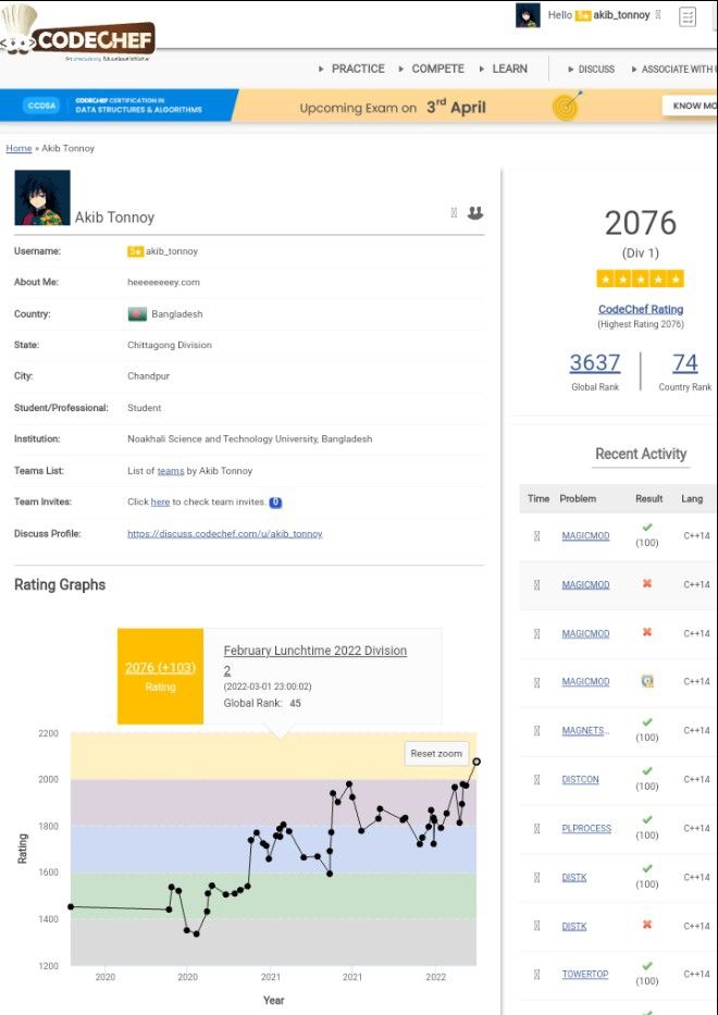 Shoeb Akibul Islam on LinkedIn: #codechef | 16 comments Shoeb Akibul Islam on LinkedIn: #codechef | 16 comments