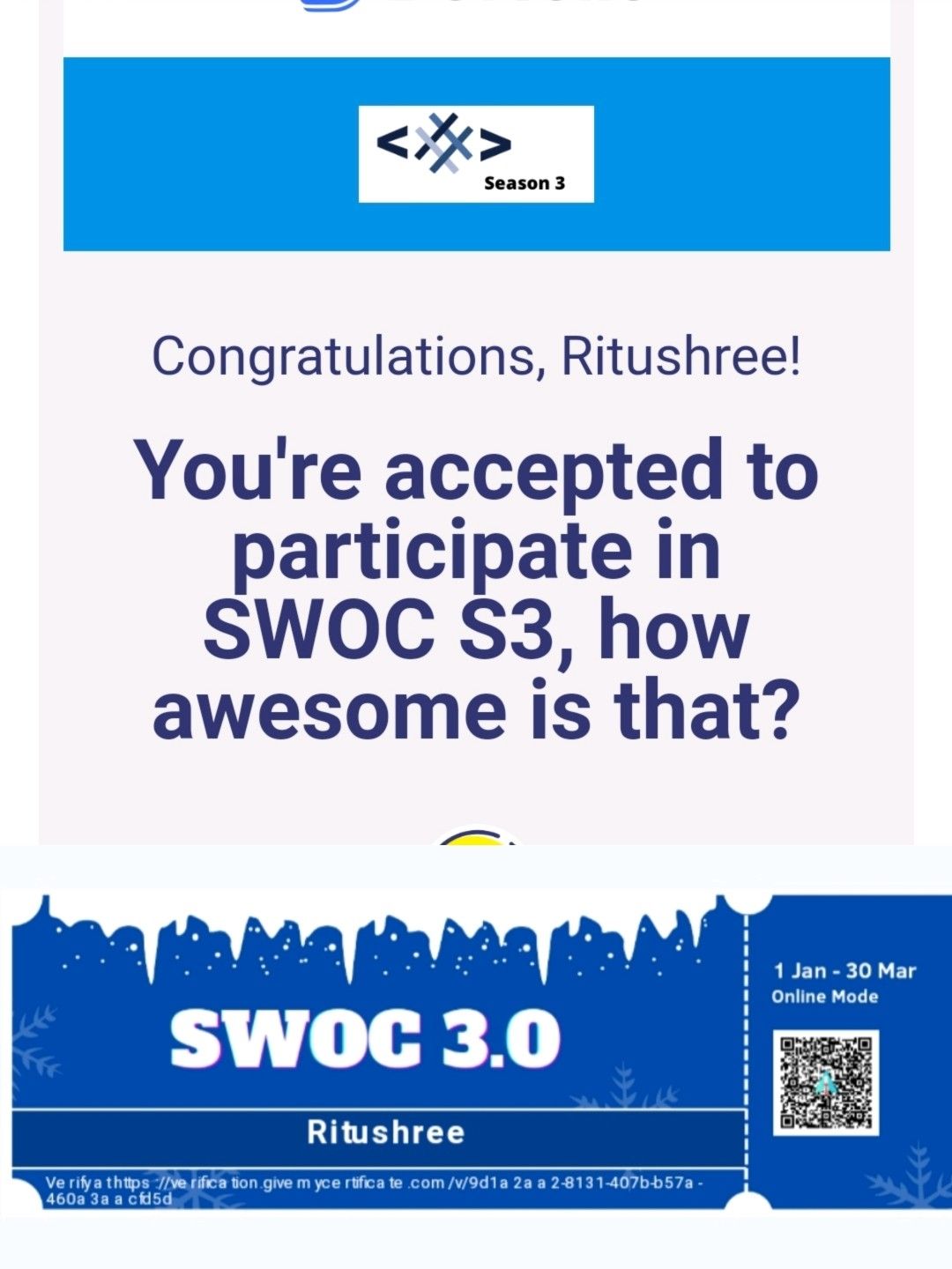 Ritushree Das on LinkedIn: #swocs3 #socialwinterofcode Ritushree Das on LinkedIn: #swocs3 #socialwinterofcode