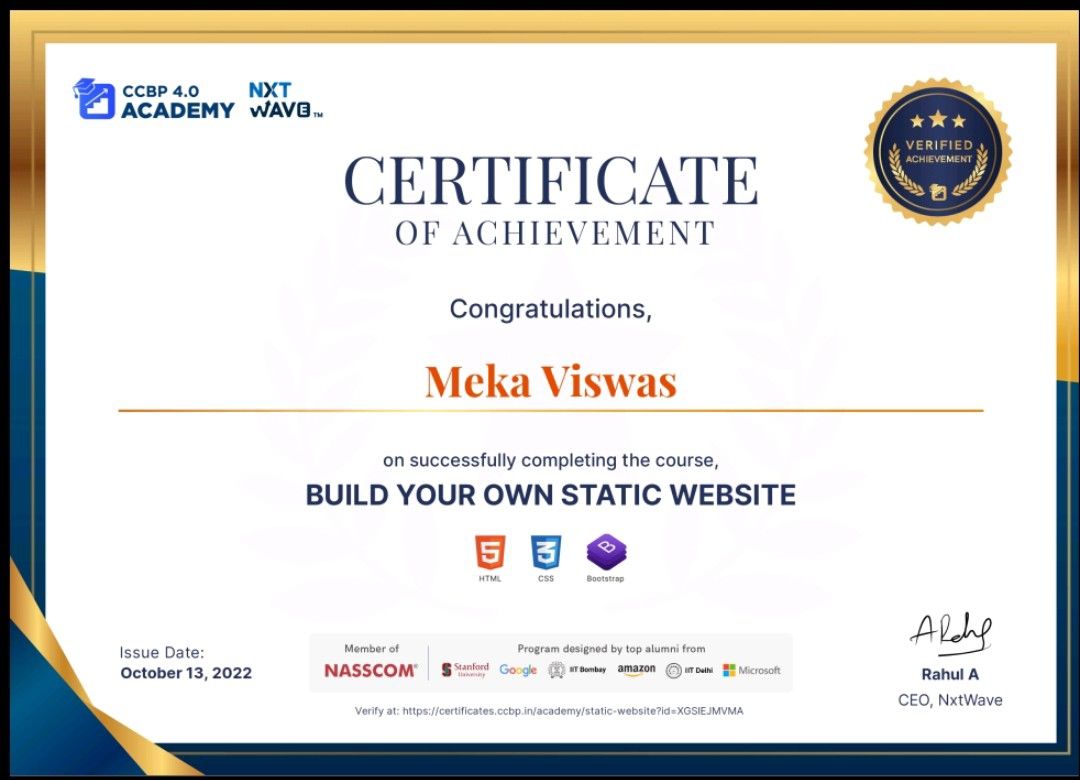 Viswas M. on LinkedIn: #rahulattuluri #html #css #bootstrap Viswas M. on LinkedIn: #rahulattuluri #html #css #bootstrap