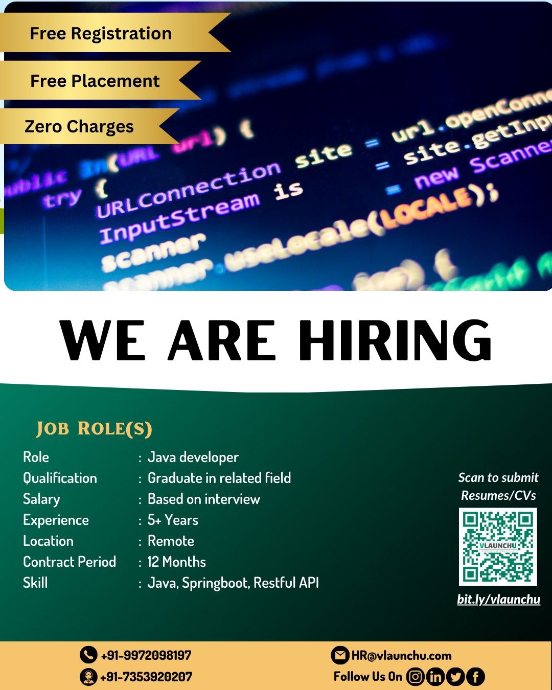 VLaunchU on LinkedIn: #hiring #developer #java #springboot #development ... VLaunchU on LinkedIn: #hiring #developer #java #springboot #development ...
