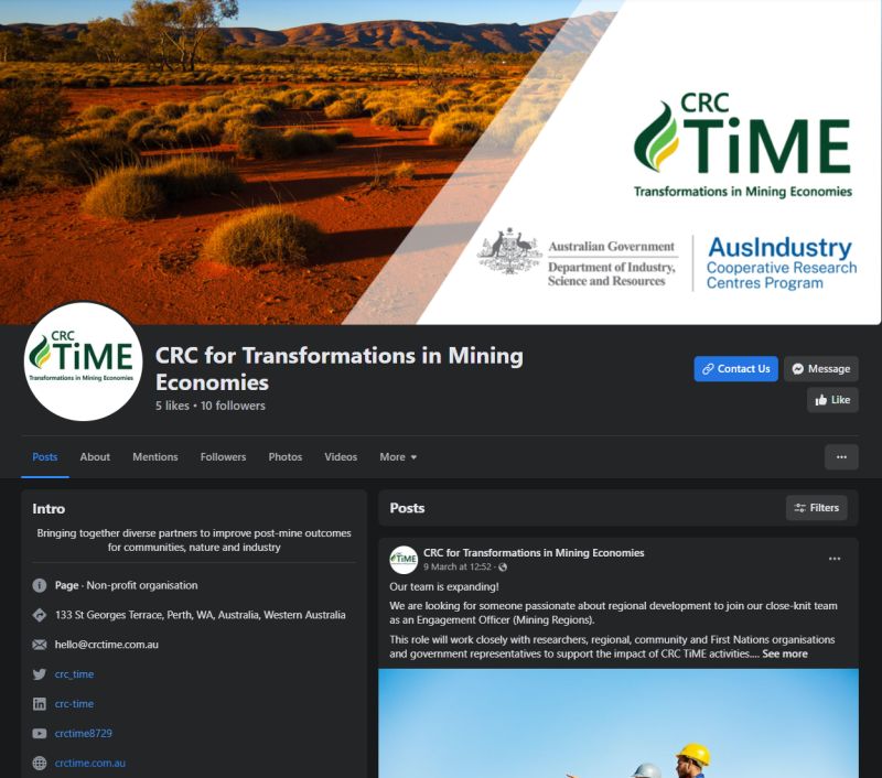 CRC TiME on LinkedIn: CRC for Transformations in Mining Economies CRC TiME on LinkedIn: CRC for Transformations in Mining Economies