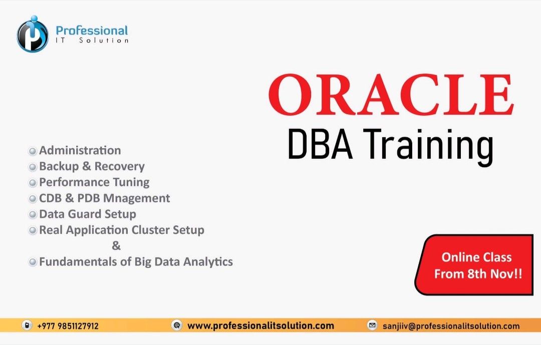 Sanjiv Karn on LinkedIn: Oracle 19c DBA (OCP) Online Training Starting ... Sanjiv Karn on LinkedIn: Oracle 19c DBA (OCP) Online Training Starting ...