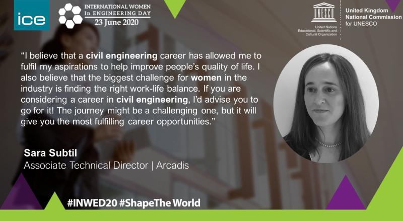 Sara Subtil, CEng FICE on LinkedIn: #women #civilengineering #inwed20 Sara Subtil, CEng FICE on LinkedIn: #women #civilengineering #inwed20