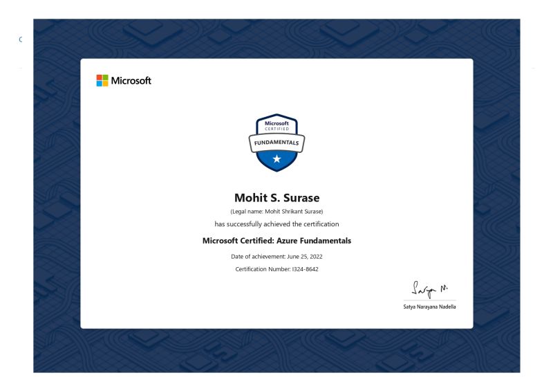 Mohit Surase on LinkedIn: #azure #micorsoft Mohit Surase on LinkedIn: #azure #micorsoft