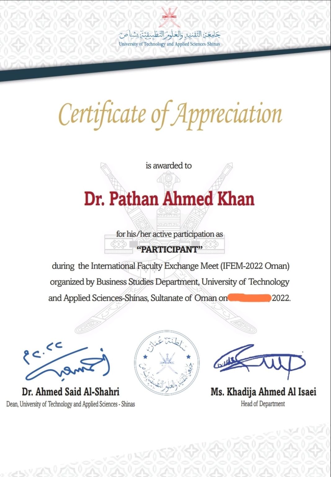 Dr. Pathan Ahmed Khan on LinkedIn: #universityoftechnologyoman # ... Dr. Pathan Ahmed Khan on LinkedIn: #universityoftechnologyoman # ...