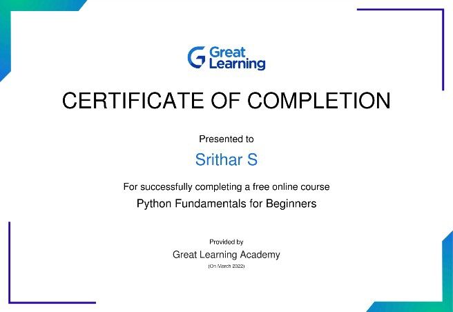 Srithar SakthiVel on LinkedIn: #python Srithar SakthiVel on LinkedIn: #python