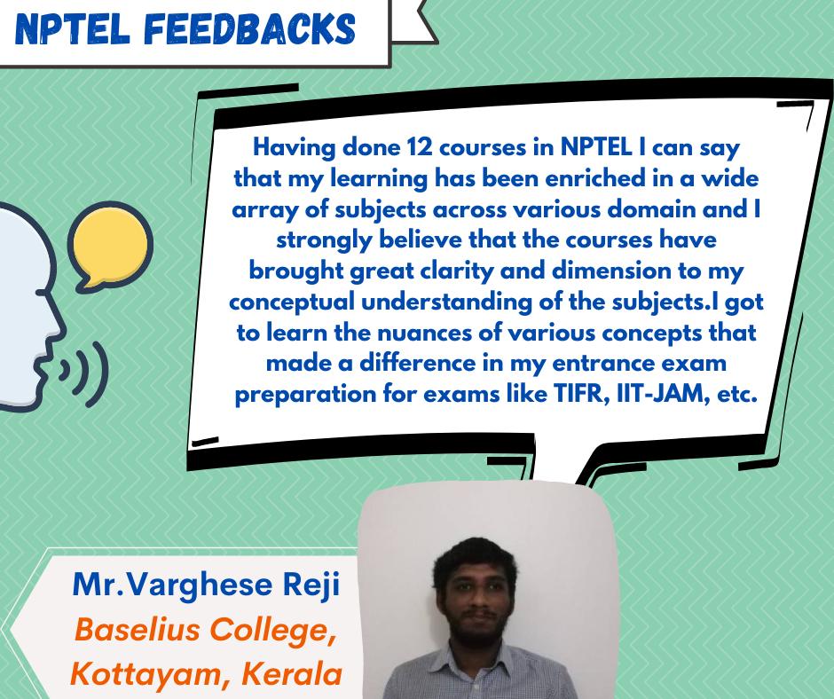 NPTEL IIT Madras on LinkedIn: #nptel #nptel #swayam #successfulmindset NPTEL IIT Madras on LinkedIn: #nptel #nptel #swayam #successfulmindset