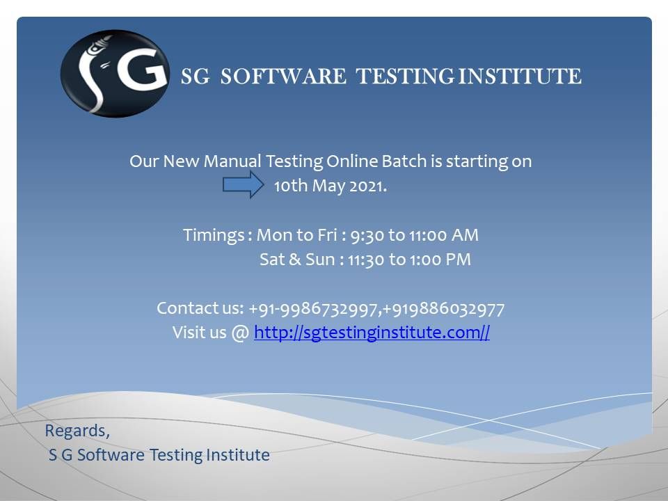 #testing #softwaretesting #manualtesting | SG Software Testing Institute #testing #softwaretesting #manualtesting | SG Software Testing Institute