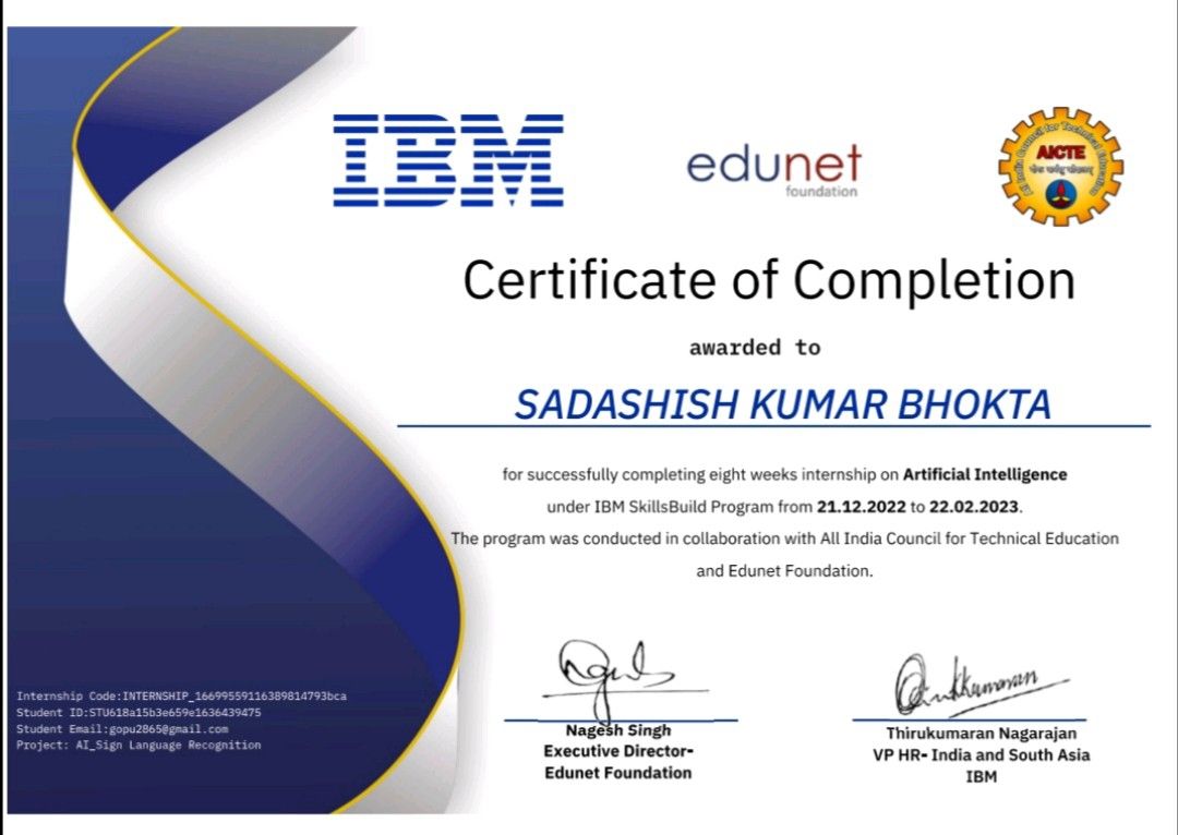 Sadashish Kumar Bhokta on LinkedIn: #ai #internship #connections # ... Sadashish Kumar Bhokta on LinkedIn: #ai #internship #connections # ...