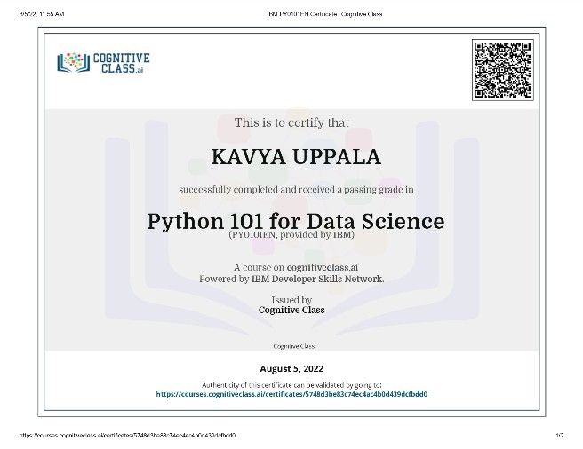 Kavya Uppala on LinkedIn: #python #ibm Kavya Uppala on LinkedIn: #python #ibm