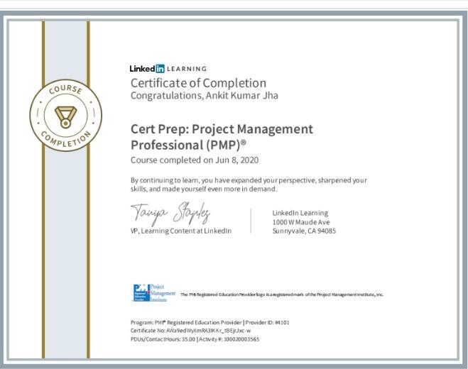 Ankit Kumar Jha on LinkedIn: #projectmanagementprofessional #linkedin Ankit Kumar Jha on LinkedIn: #projectmanagementprofessional #linkedin