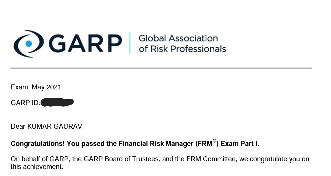 Kumar Gaurav, FRM, SCR on LinkedIn: #frm2021 #garp #riskmanagement | 18 ... Kumar Gaurav, FRM, SCR on LinkedIn: #frm2021 #garp #riskmanagement | 18 ...
