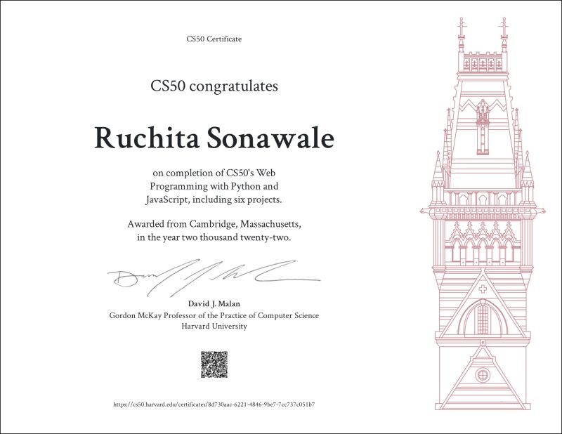 Finally completed CS50’s Web Programming with Python and JavaScript ... Finally completed CS50’s Web Programming with Python and JavaScript ...