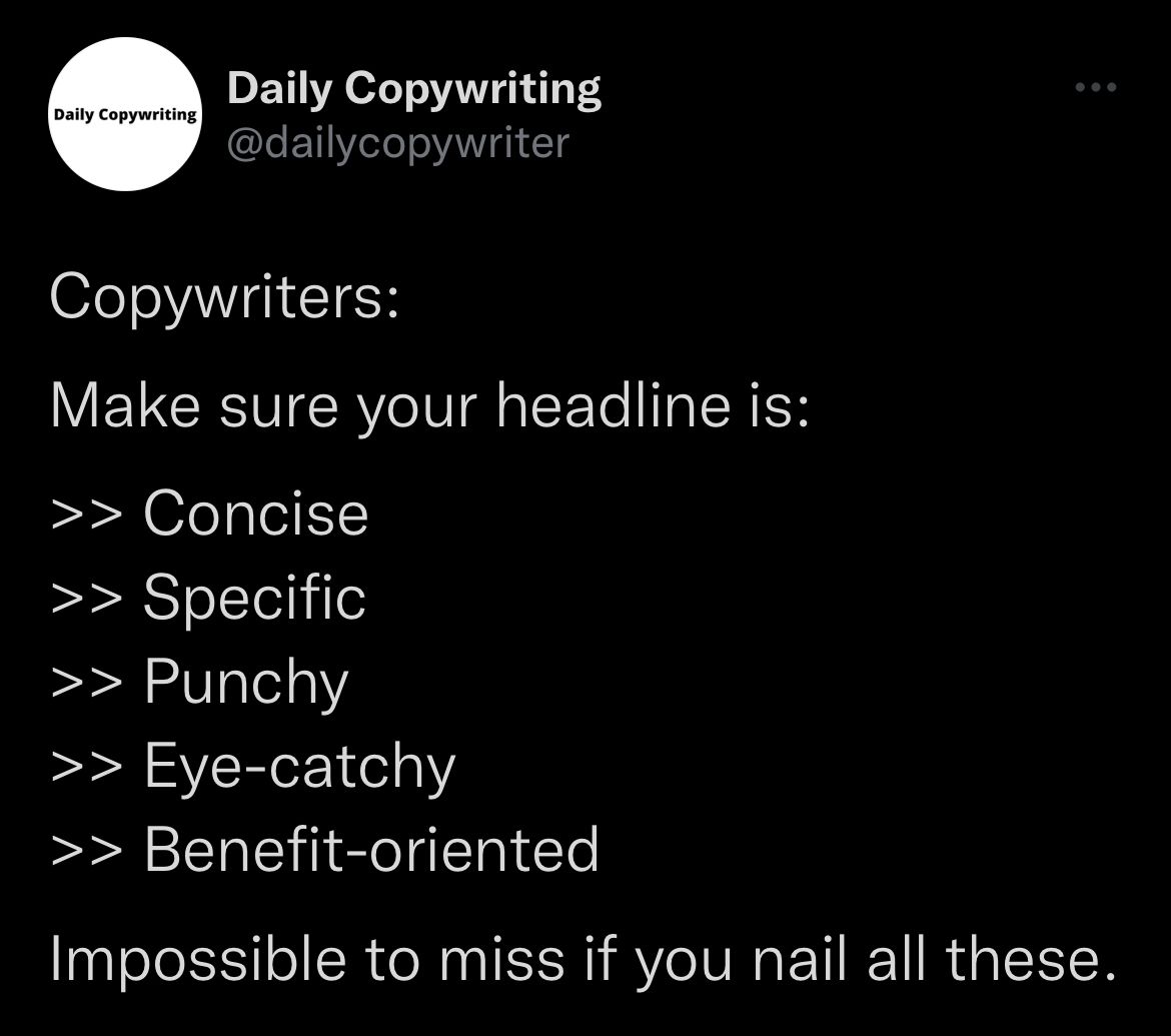 Daily Copywriting on LinkedIn: Copywriters: Make sure your headline is ... Daily Copywriting on LinkedIn: Copywriters: Make sure your headline is ...