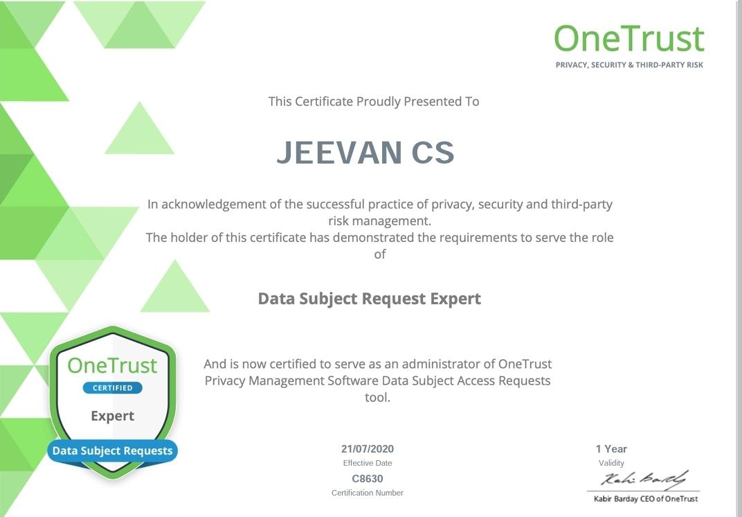 Jeevan CS on LinkedIn: #dataprivacy #gdpr #ccpa #onetrust Jeevan CS on LinkedIn: #dataprivacy #gdpr #ccpa #onetrust