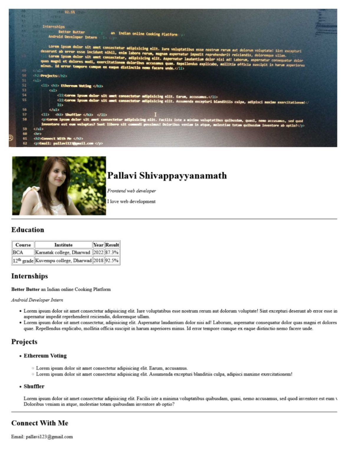 Pallavi Shivappayyanamath on LinkedIn: #resume #html #coding # ... Pallavi Shivappayyanamath on LinkedIn: #resume #html #coding # ...