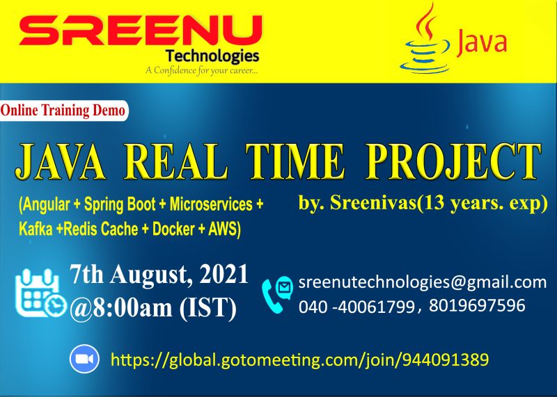 Sreenu Technologies on LinkedIn: Java Realtime Project with Angular ... Sreenu Technologies on LinkedIn: Java Realtime Project with Angular ...