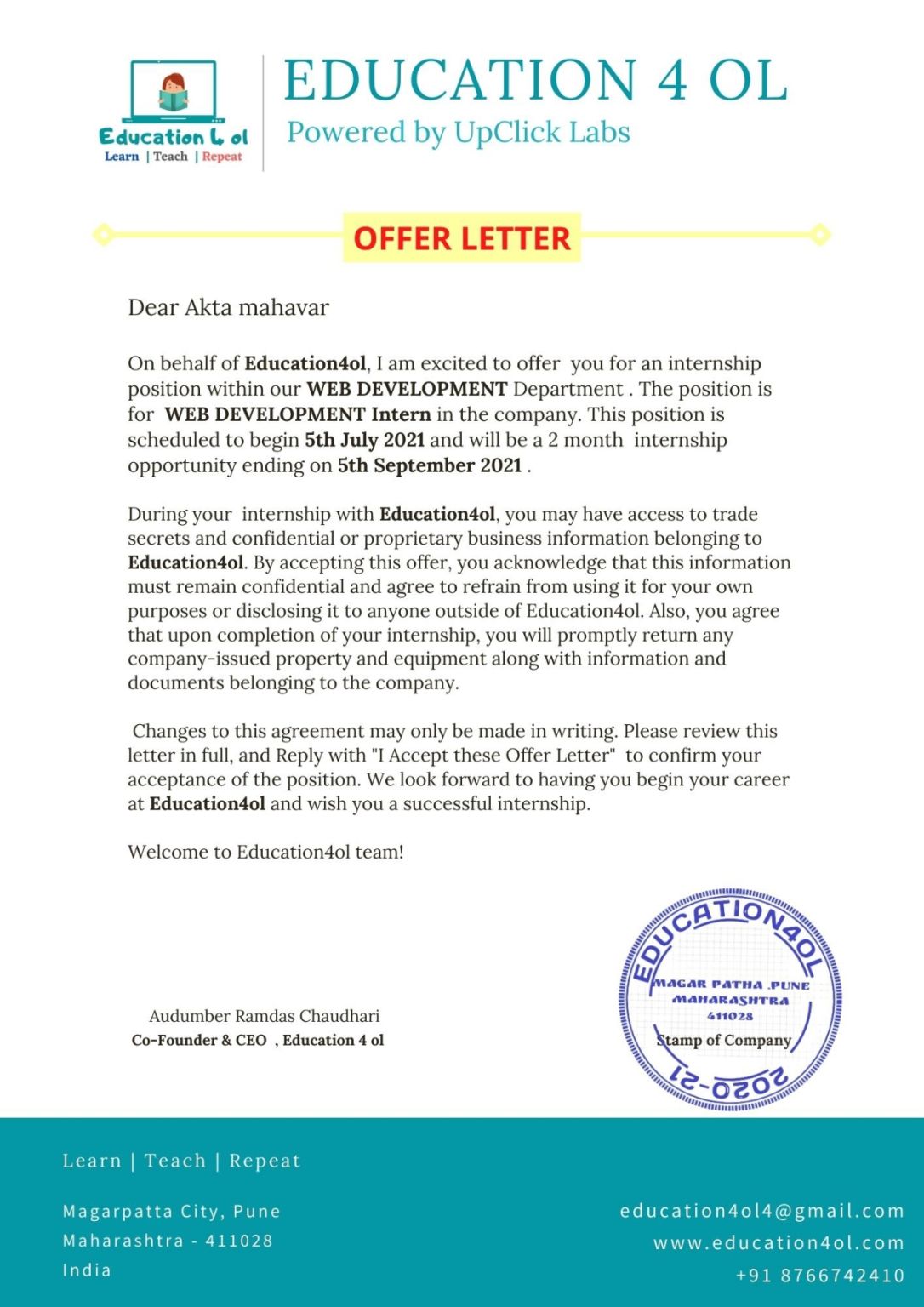 Akta Mahavar on LinkedIn: #internship #webdevelopment #connections # ... Akta Mahavar on LinkedIn: #internship #webdevelopment #connections # ...
