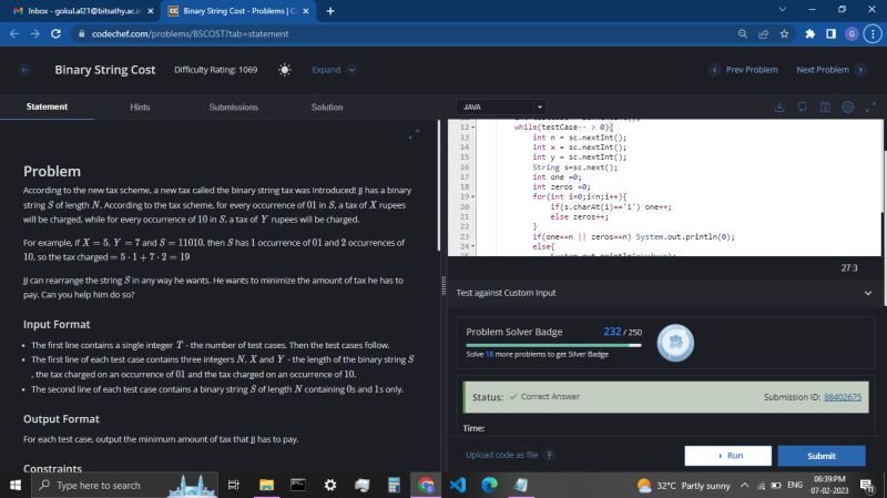 Gokul S on LinkedIn: #100daysofcodechallenge #codechef #leetcode Gokul S on LinkedIn: #100daysofcodechallenge #codechef #leetcode