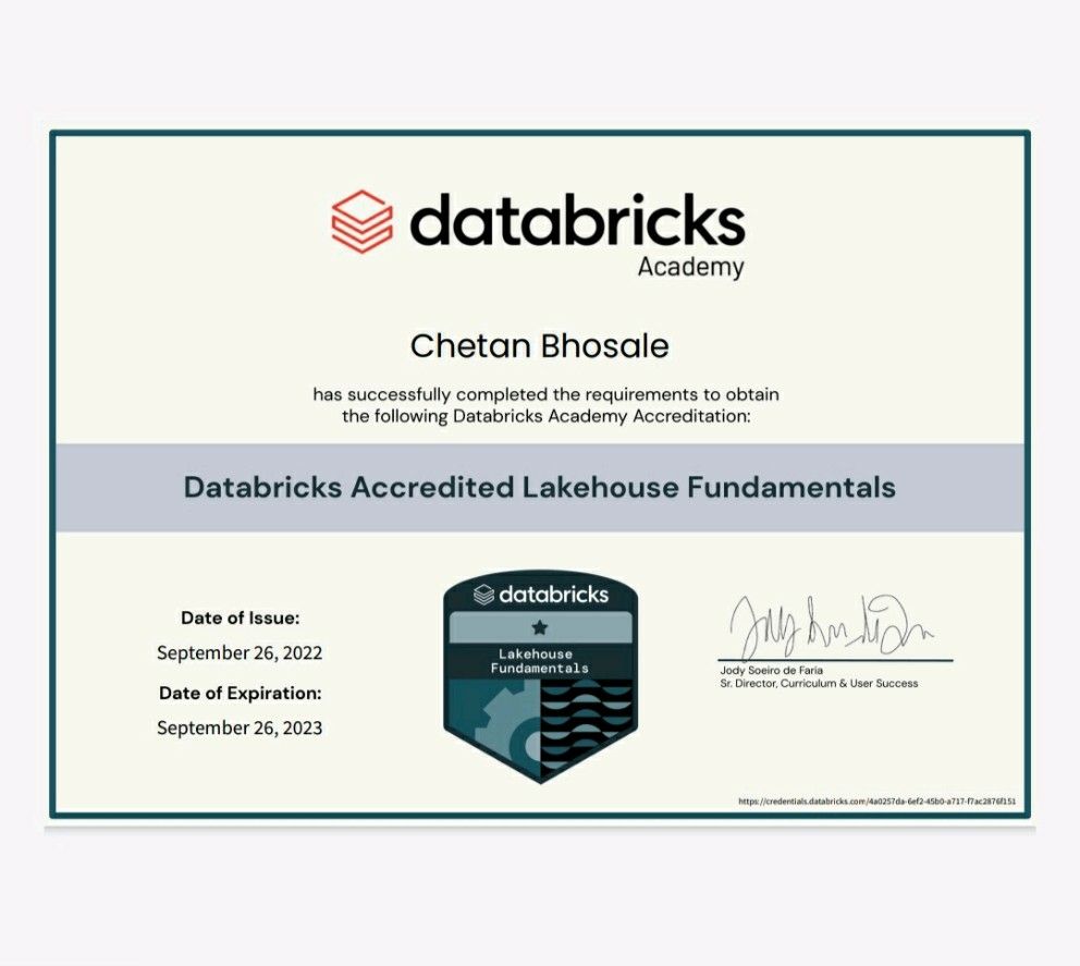 Chetan Bhosale on LinkedIn: #databricks Chetan Bhosale on LinkedIn: #databricks