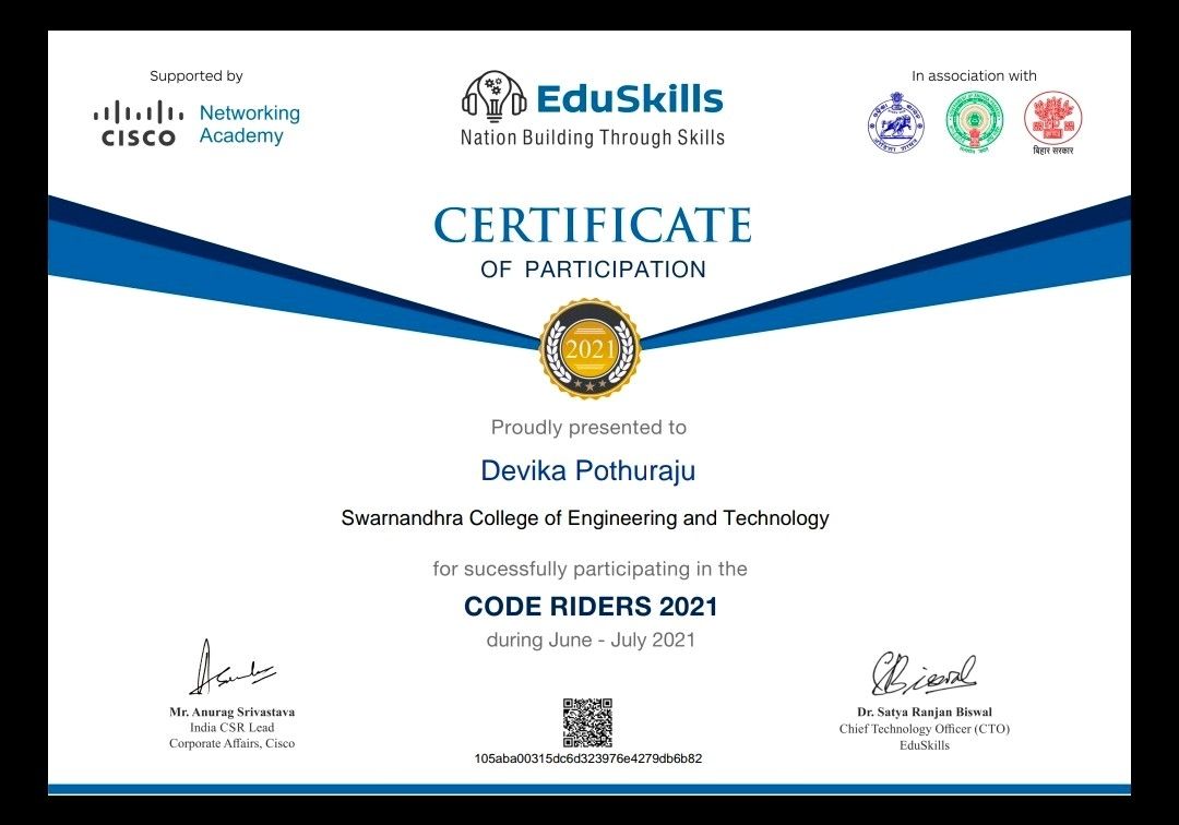 Devika Sri Lakshmi Pothuraju on LinkedIn: #code Devika Sri Lakshmi Pothuraju on LinkedIn: #code
