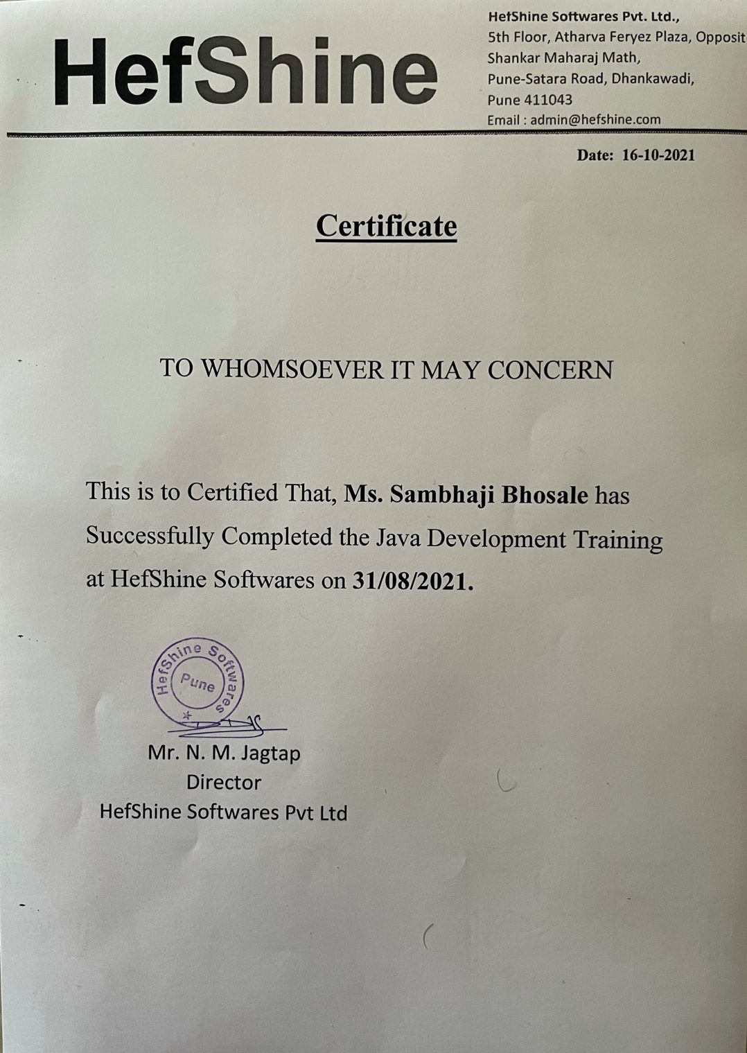 Sambhaji Bhosle on LinkedIn: #java #software #development #training # ... Sambhaji Bhosle on LinkedIn: #java #software #development #training # ...