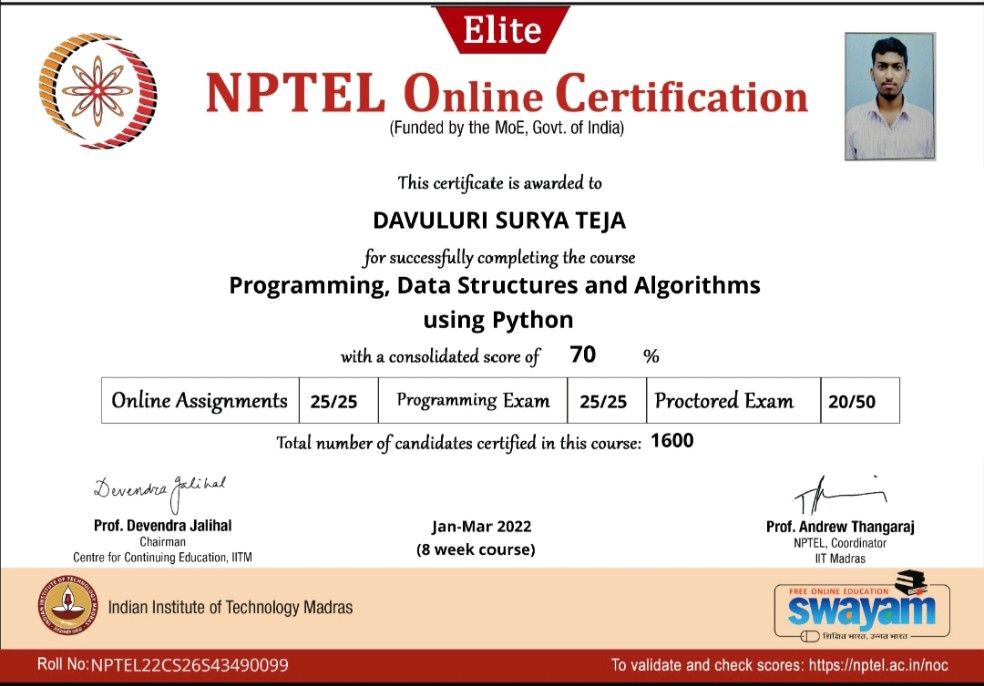 Surya Teja Davuluri on LinkedIn: #programming #python #datastructures # ... Surya Teja Davuluri on LinkedIn: #programming #python #datastructures # ...