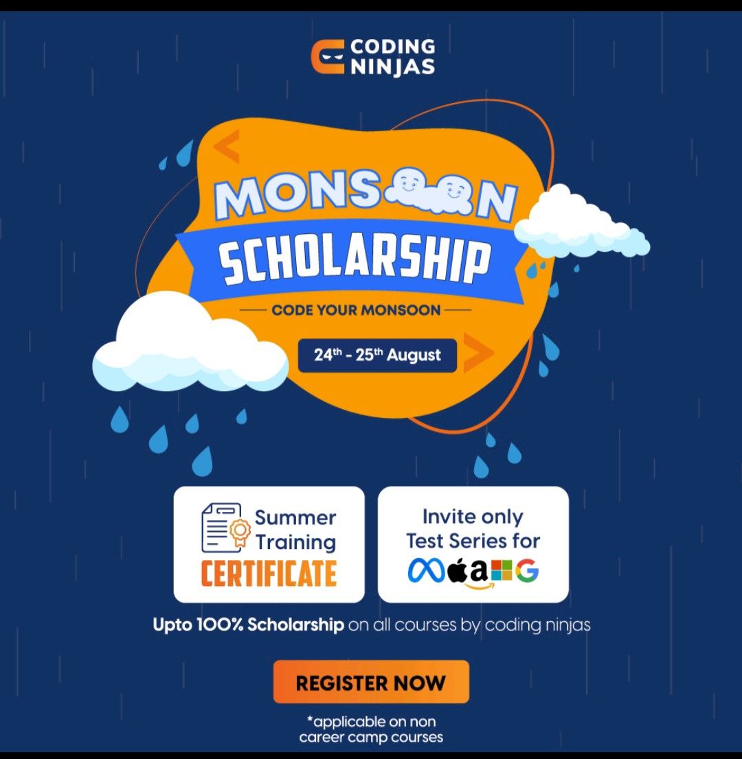 Aditya kumar on LinkedIn: #scholarship #codingninjas #coding #students ... Aditya kumar on LinkedIn: #scholarship #codingninjas #coding #students ...