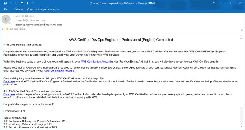 Jose Damian Ruiz Lechugo on LinkedIn: AWS DevOps Professional ... Jose Damian Ruiz Lechugo on LinkedIn: AWS DevOps Professional ...