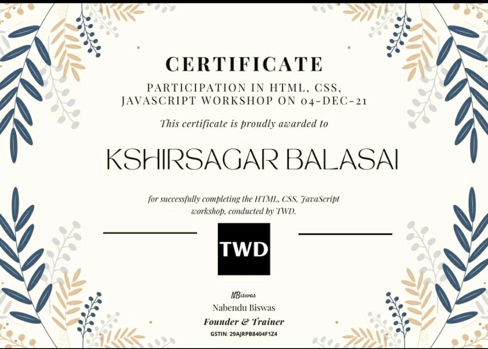 #twd #html #css #javascript | KSHIRSAGAR BALASAI #twd #html #css #javascript | KSHIRSAGAR BALASAI