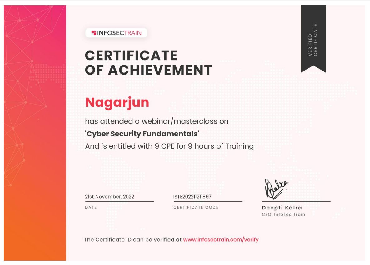 Nagarjun Seenivasan on LinkedIn: #infosectrain #cybersecurity #learning ... Nagarjun Seenivasan on LinkedIn: #infosectrain #cybersecurity #learning ...