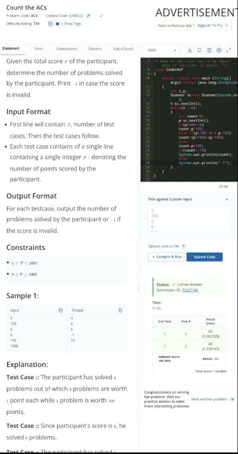 Shruthi S on LinkedIn: #codechef #coding #100daysofcodechallenge # ... Shruthi S on LinkedIn: #codechef #coding #100daysofcodechallenge # ...