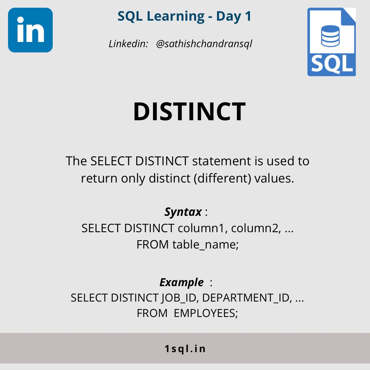 SATHISH CHANDRAN on LinkedIn: #sql #sqlqueries #sqltraining #sqldeveloper SATHISH CHANDRAN on LinkedIn: #sql #sqlqueries #sqltraining #sqldeveloper