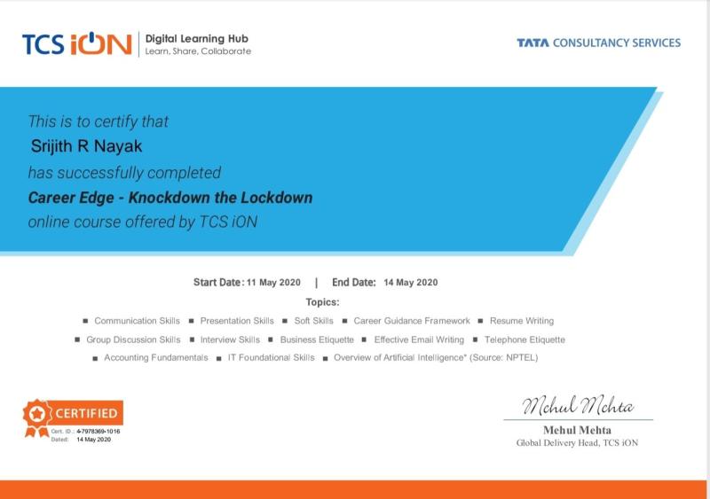 #tcsion #skilldevelopment #skillbuilding #tcs | SRIJITH R NAYAK #tcsion #skilldevelopment #skillbuilding #tcs | SRIJITH R NAYAK